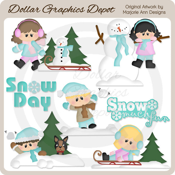 Snow Day 1 - Clip Art – Digital Craft Supplies