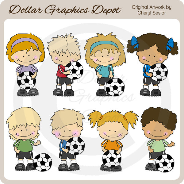 Soccer Kids - Clip Art – Digital Craft Supplies