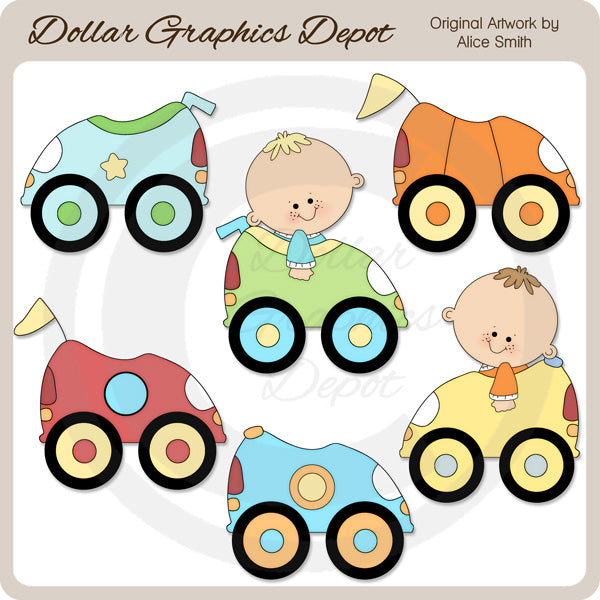 Speedy Car - Boys - Clip Art – Digital Craft Supplies