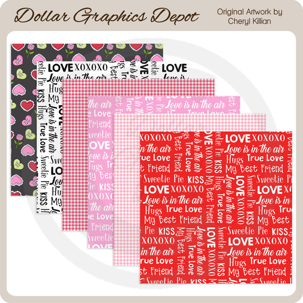 Sweet Love - Scrap Papers – Digital Craft Supplies