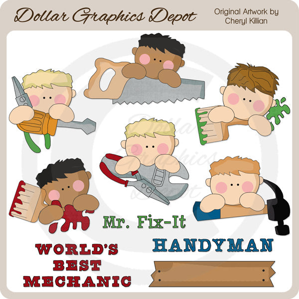 The Handyman - Clip Art – Digital Craft Supplies