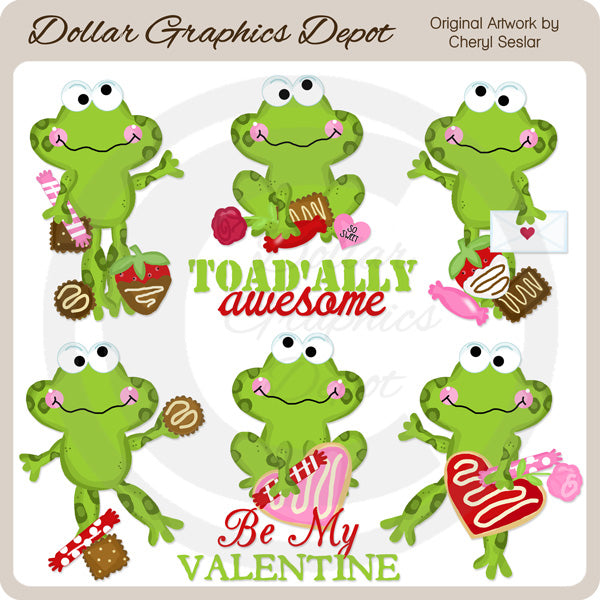 Toadally Awesome Valentine - Clip Art – Digital Craft Supplies