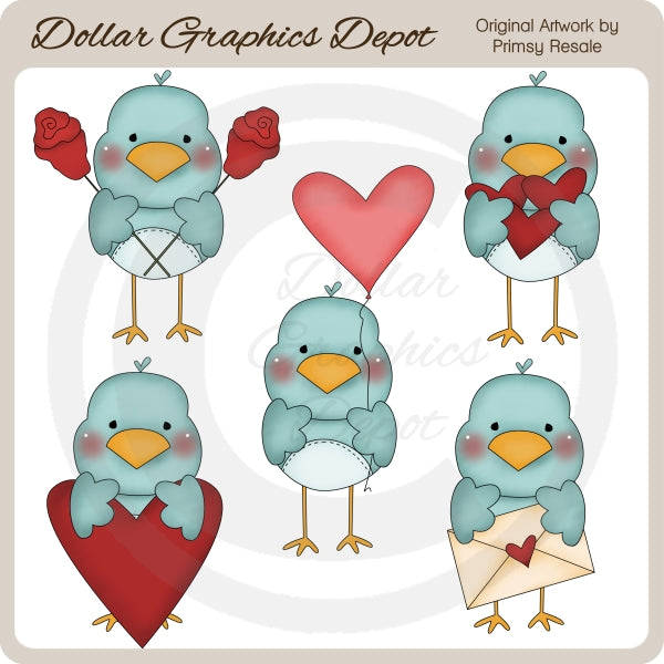 Valentine Birds - Clip Art – Digital Craft Supplies
