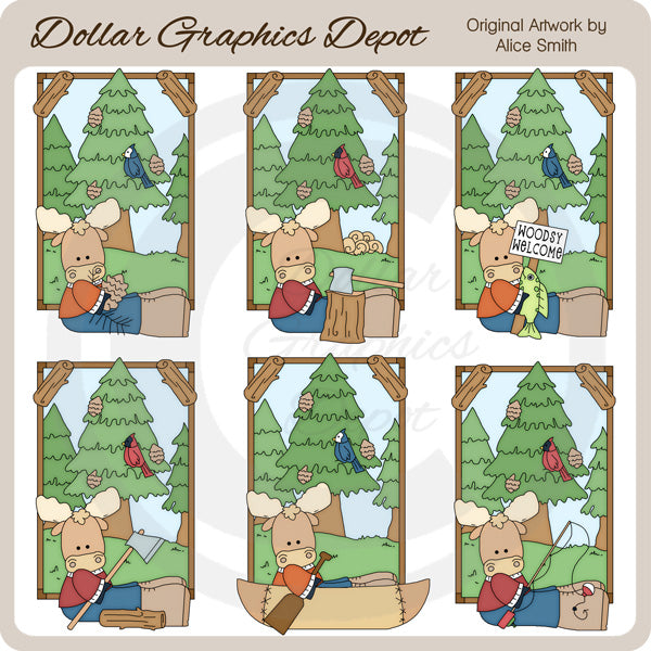 Woodsy Moose - Clip Art - *DCS Exclusive* – Digital Craft Supplies
