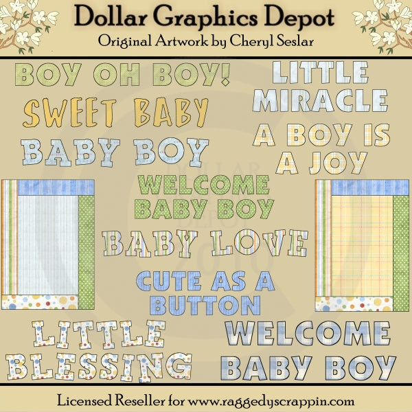 Baby Boy Word Art - Clip Art - DCS Exclusive – Digital Craft Supplies