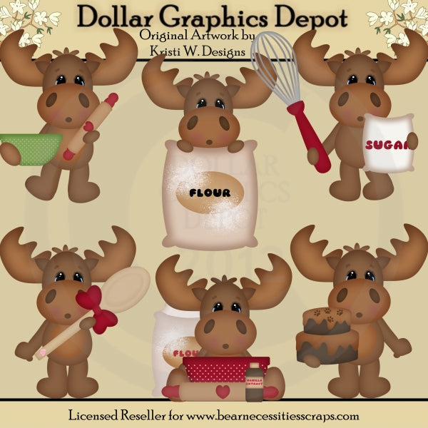 Baking Moose - Clip Art - DCS Exclusive – Digital Craft Supplies