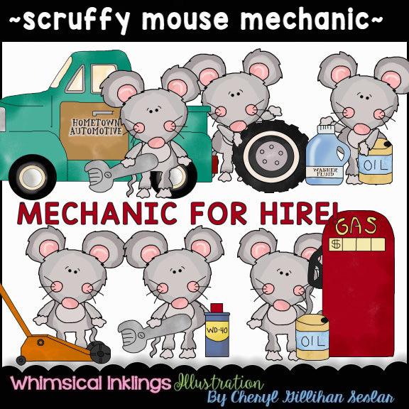 Scruffy Mouse...Mechanic – Digital Craft Supplies