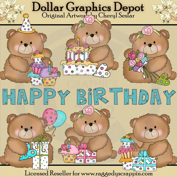 Boo Bears Birthday - Clip Art – Digital Craft Supplies