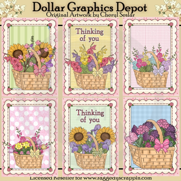 Flower Basket Cards – Digital Craft Supplies