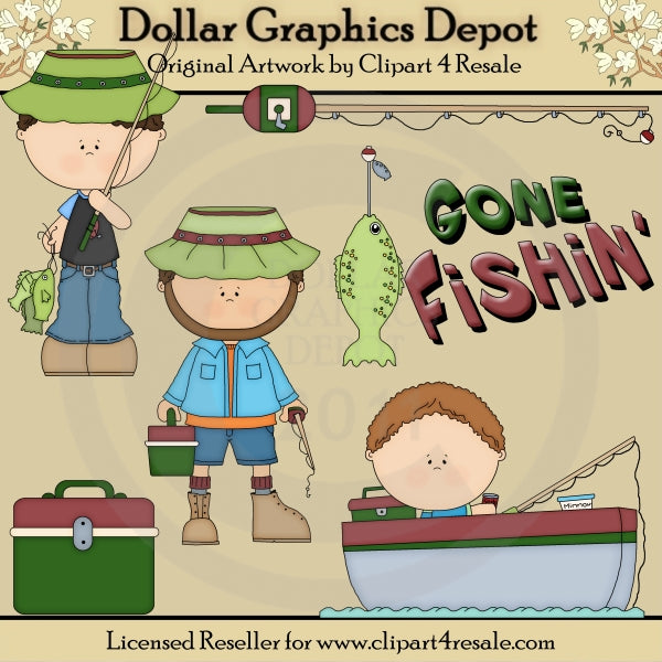 Gone Fishin' - Clip Art - DCS Exclusive – Digital Craft Supplies