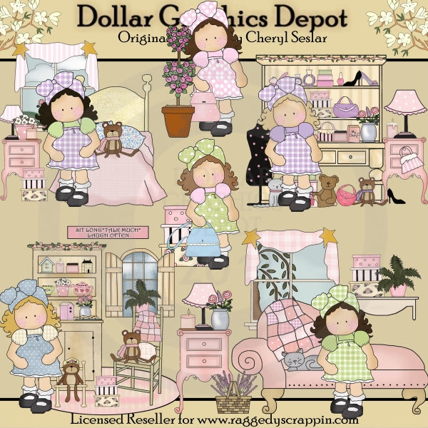 Hannah and Friends - Shabby Chic - Clip Art – Digital Craft Supplies