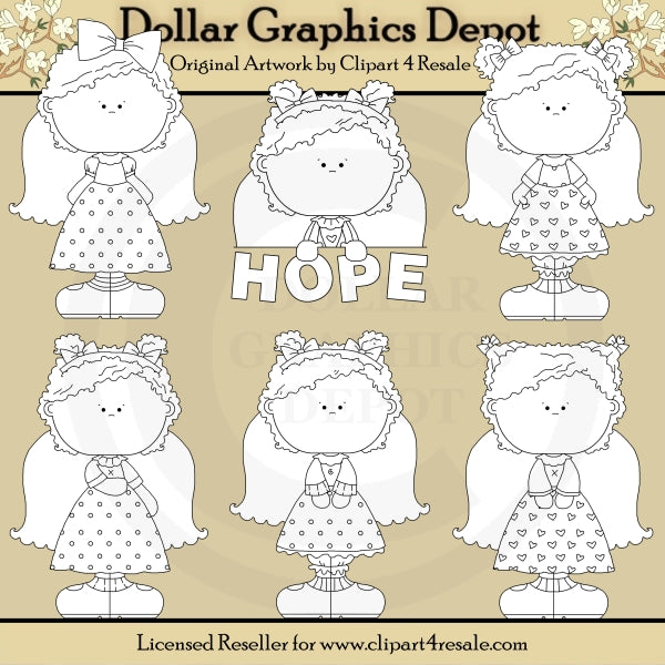 Hope Angels - Digital Stamps – Digital Craft Supplies