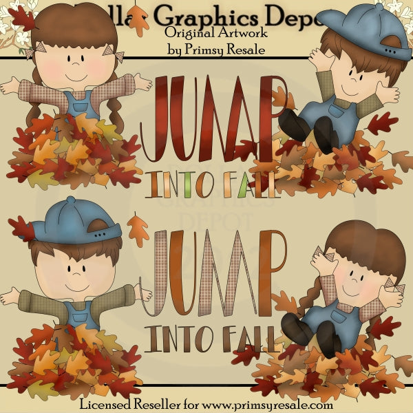 Jump Into Fall - Clip Art – Digital Craft Supplies