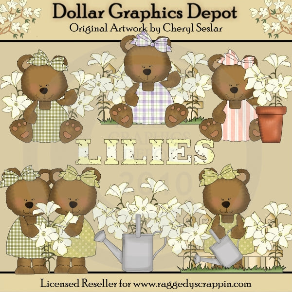 Lily Bears - Clip Art - DCS Exclusive – Digital Craft Supplies