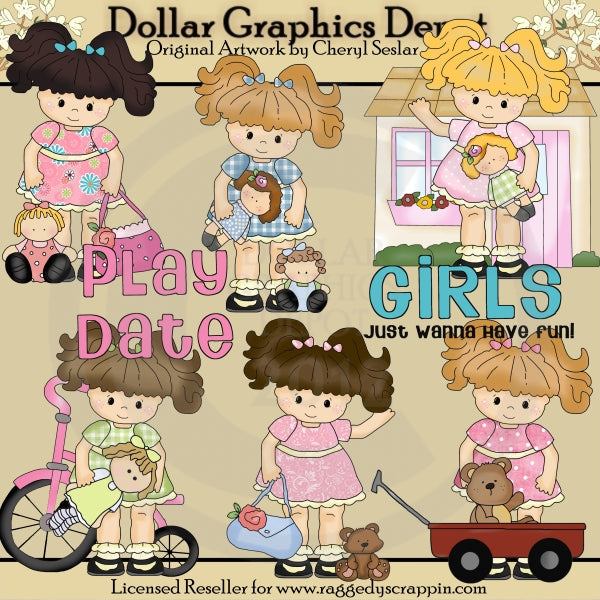 Little Lola - Play Date - Clip Art – Digital Craft Supplies