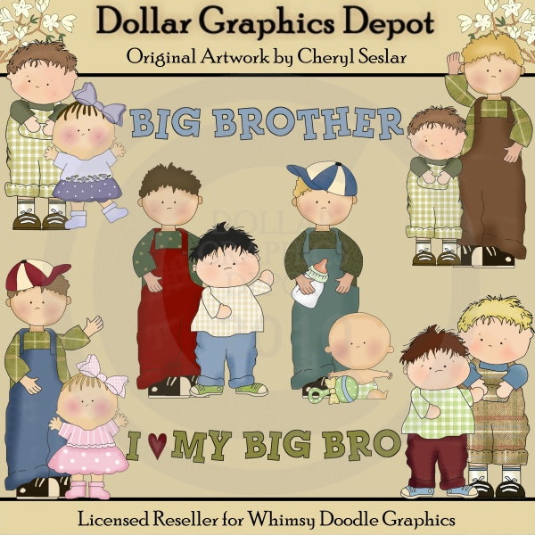 Love My Big Bro - Clip Art – Digital Craft Supplies