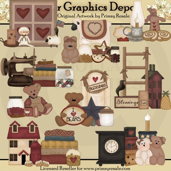 Prim Mix 1 - Clip Art – Digital Craft Supplies