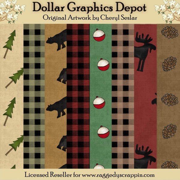 Rustic Cabin - Scrap Papers – Digital Craft Supplies