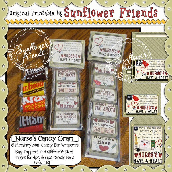 Nurse's Have A Heart Candy Gram...Hershey Mini – Digital Craft Supplies