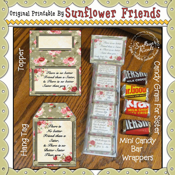 Sister Candy Gram....Mini Hershey Bar Wrappers – Digital Craft Supplies