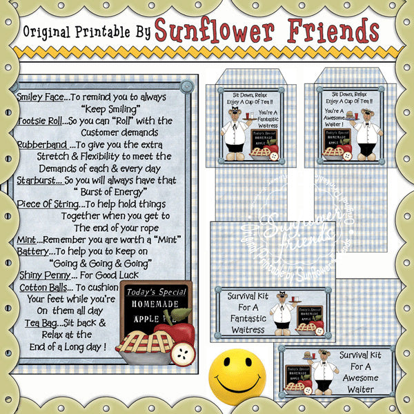 Waiter & Waitress Survival Kit – Digital Craft Supplies