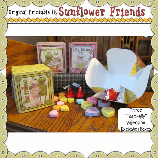 Toadally_Set of 3 Valentine Explosion Boxes – Digital Craft Supplies