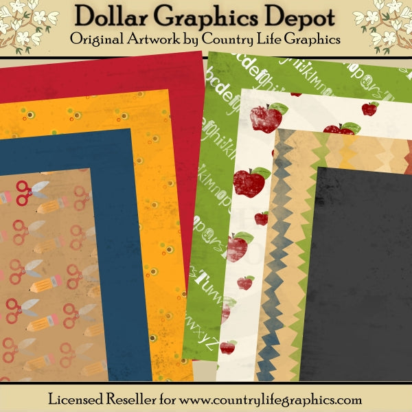 School Time - Scrap Papers – Digital Craft Supplies
