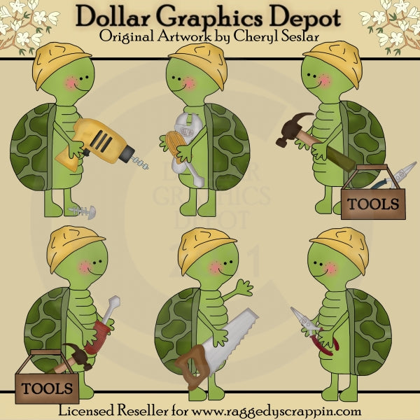 Silly Turtles - Tools - Clip Art – Digital Craft Supplies