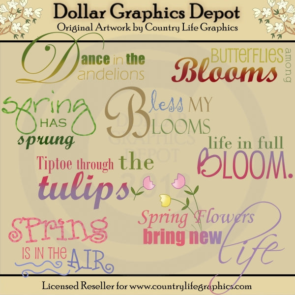 Spring Word Art - Clip Art – Digital Craft Supplies