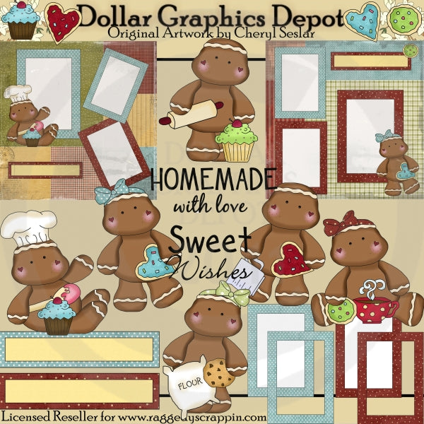 Sweet Gingerbread Wishes - Scrap Kit – Digital Craft Supplies