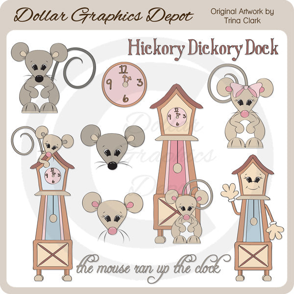 Hickory Dickory Dock - Clip Art – Digital Craft Supplies