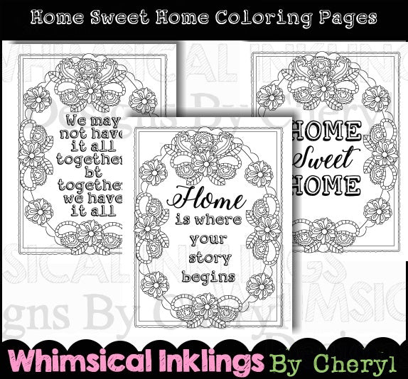 Home Sweet Home_Coloring Pages (WI Color Yourself) – Digital Craft Supplies