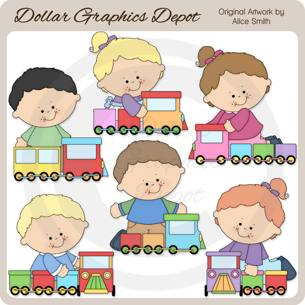 I Love Trains - Clip Art - DCS Exclusive – Digital Craft Supplies