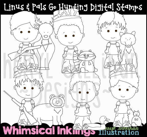 Linus & Pals...Go Hunting...Digital Stamps – Digital Craft Supplies