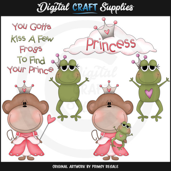Monkey Princess - Clip Art – Digital Craft Supplies