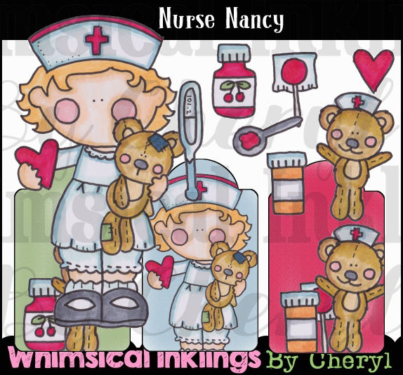 Nurse Nancy...Hand Colored Graphic Collection – Digital Craft Supplies