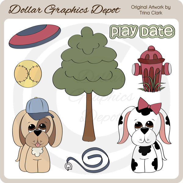 Puppy Play Date - Clip Art – Digital Craft Supplies