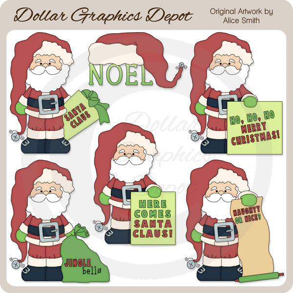 Santa Claus Messages - Clip Art – Digital Craft Supplies