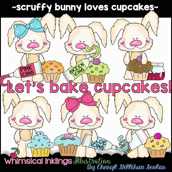 Scruffy Bunny...Loves Cupcakes – Digital Craft Supplies