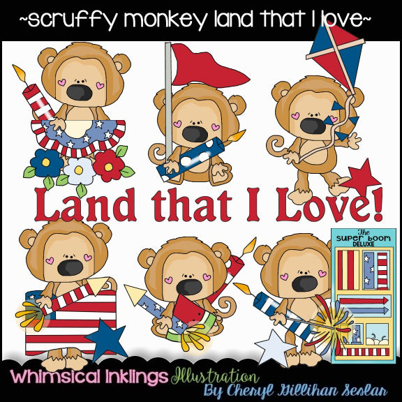 Scruffy Monkey...Land That I Love – Digital Craft Supplies