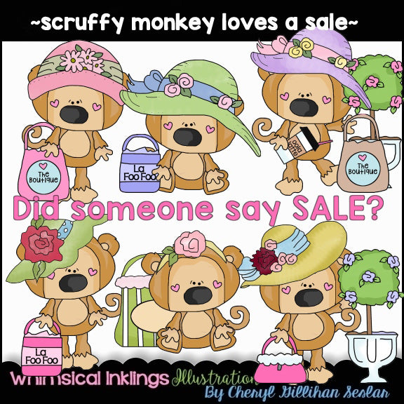 Scruffy Monkey...Loves A Sale – Digital Craft Supplies