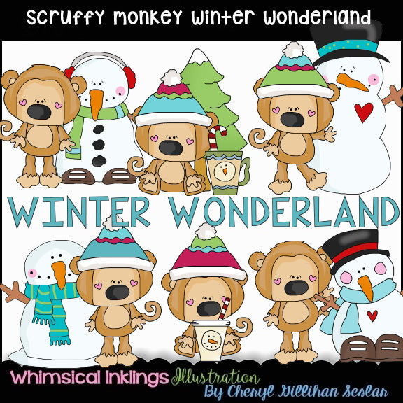 Scruffy Monkey...Winter Wonderland – Digital Craft Supplies