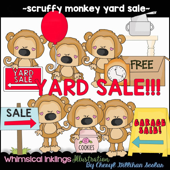 Scruffy Monkey...Yard Sale – Digital Craft Supplies