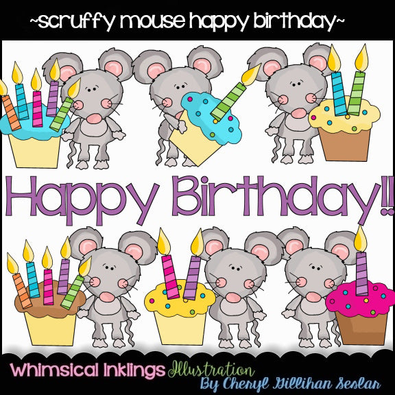 Scruffy Mouse...Happy Birthday – Digital Craft Supplies