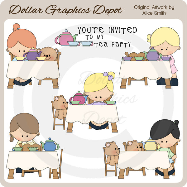Tea Party Friends - Clip Art - *DCS Exclusive* – Digital Craft Supplies