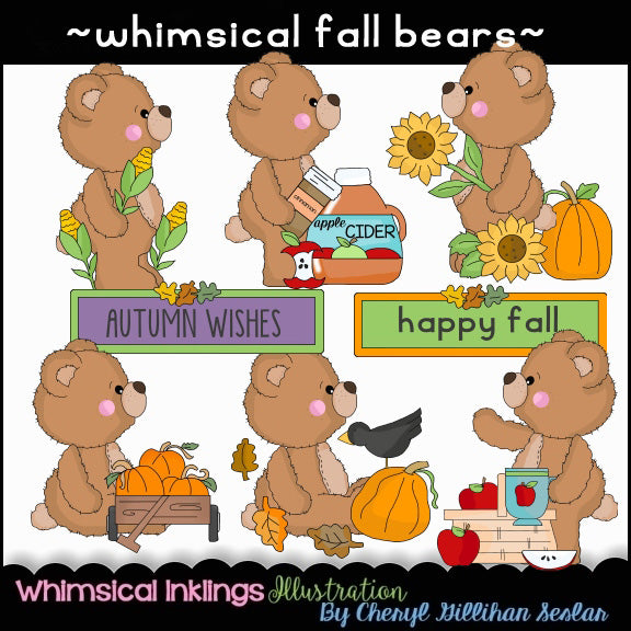 Whimsical Bears...Fall Bears – Digital Craft Supplies